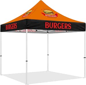 Amazon.com: Burger Pop Up Canopy Tent, 10x10 Outdoor Instant Canopy ...