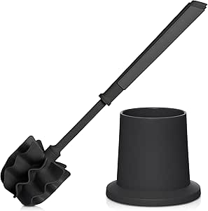 KLINOO Premium Borstenlose Toilettenbürste aus Silikon im Behälter als WC-Garnitur mit Halter ...