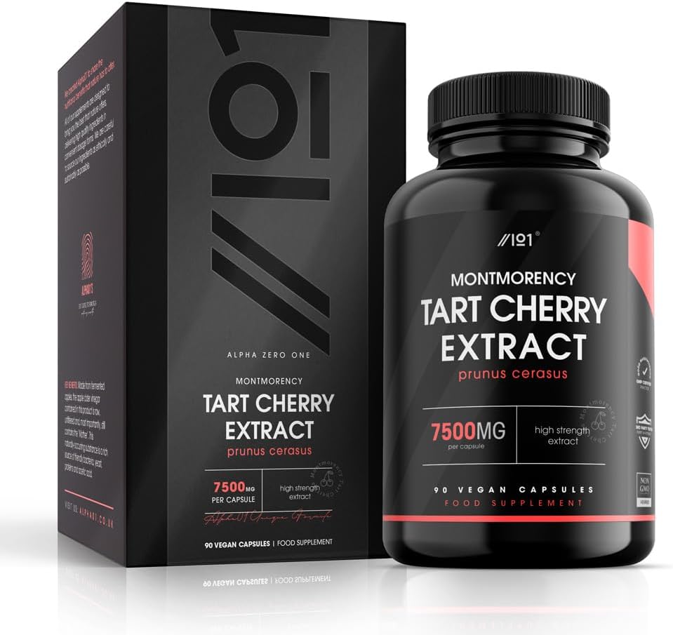 Montmorency Cherry 7500mg - 90 Capsules (V) - High Strength 15:1 Tart ...