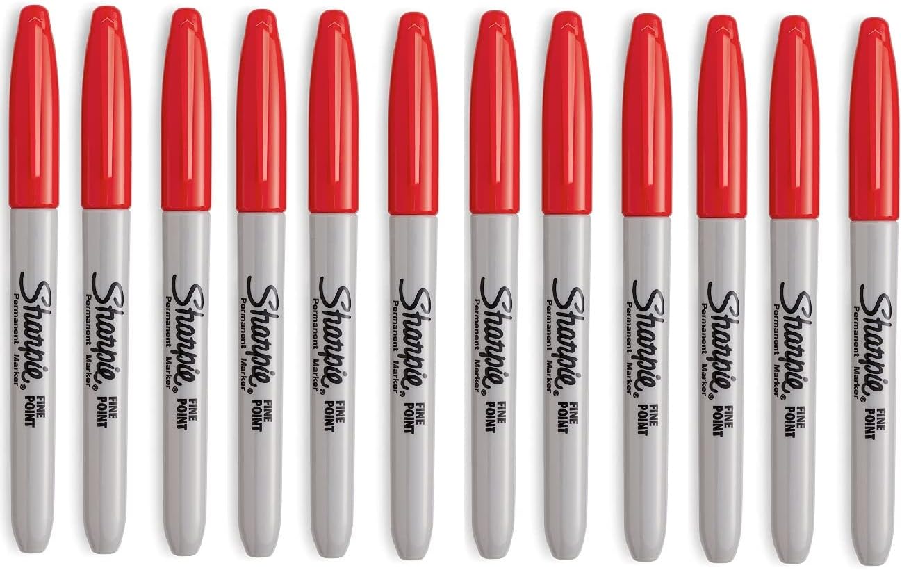 Sharpie Fine Point Permanent Marker Colour Burst Racey Red 12 Pack ...