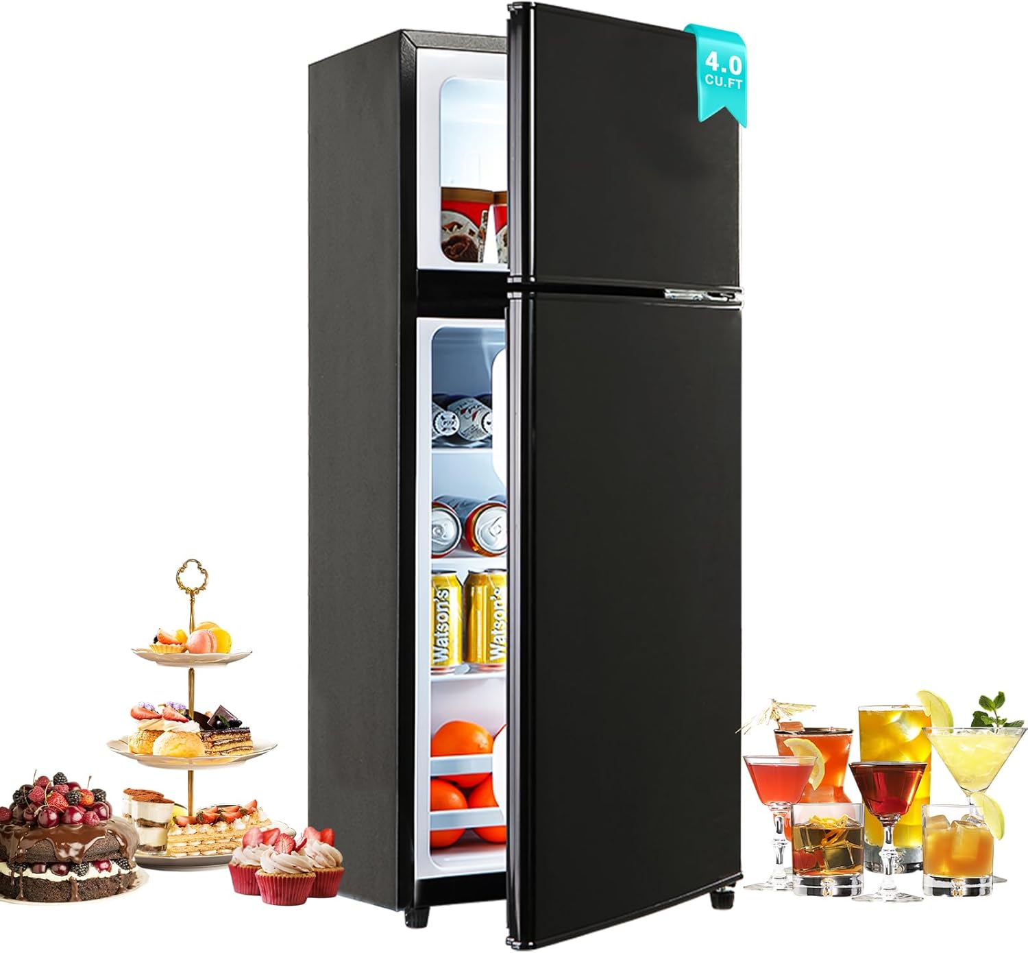 Amazon.com: BINMIT FLS-90-BLACK 4.0Cu.Ft Compact Refrigerator, Small ...