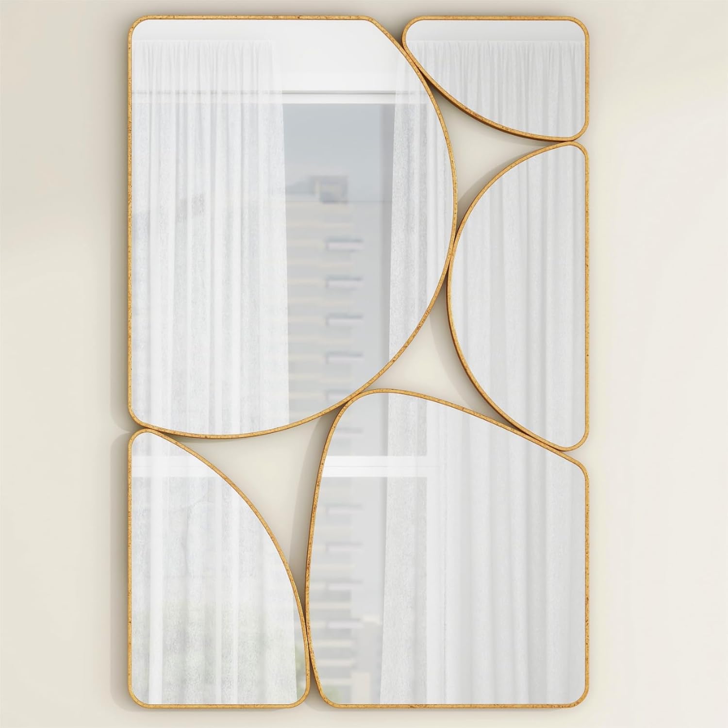 Amazon.com: SHYFOY Antique-Gold Decorative Wall Mirror, Oblong Odd ...