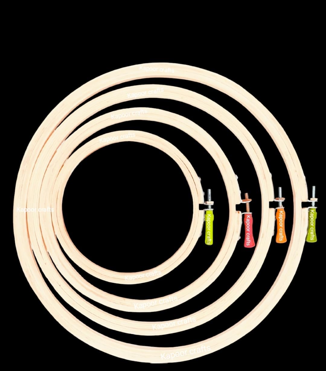 Kapoor Crafts 4 Pc Wooden Embroidery Hoop Ring Frame for Embroidery ...