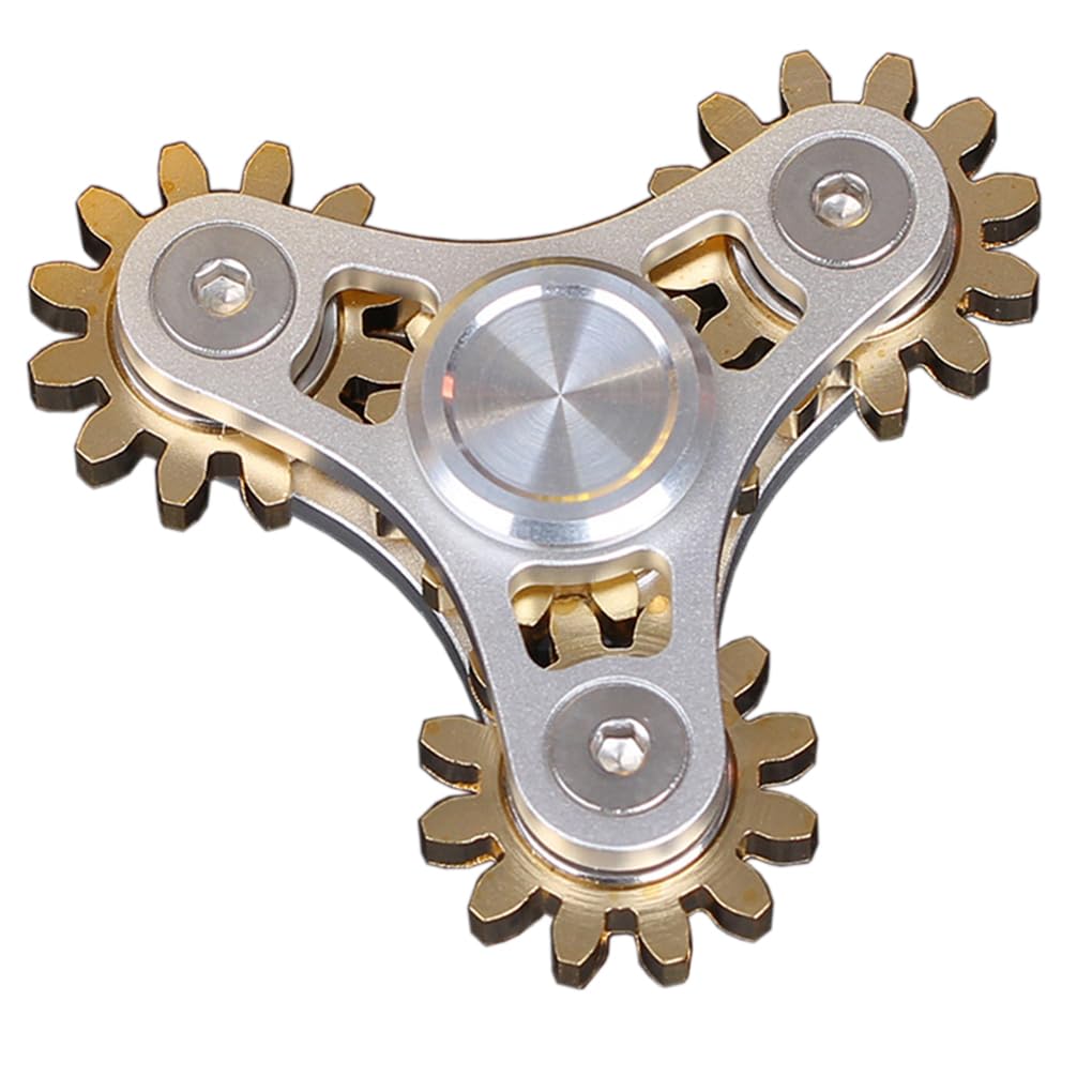 Amazon.com: Pure Brass Fidget Spinner Gears Linkage Fidget Gyro Toy ...