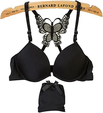 Amazon.com: Black Women Underwear Bra Full Coverage Comfort Bra with ...