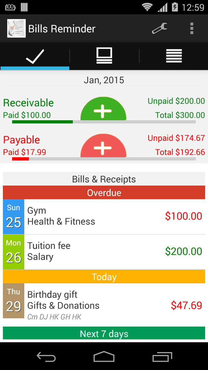 Bills Reminder Pro - App on Amazon Appstore