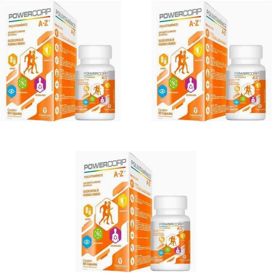 Powercorp Polivitamínico A - Z • 3 frascos com 60 cápsulas | Amazon.com.br