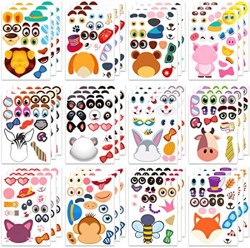 36 Sheets Make a Face Stickers Make Faces with Different Expressions 12 ...