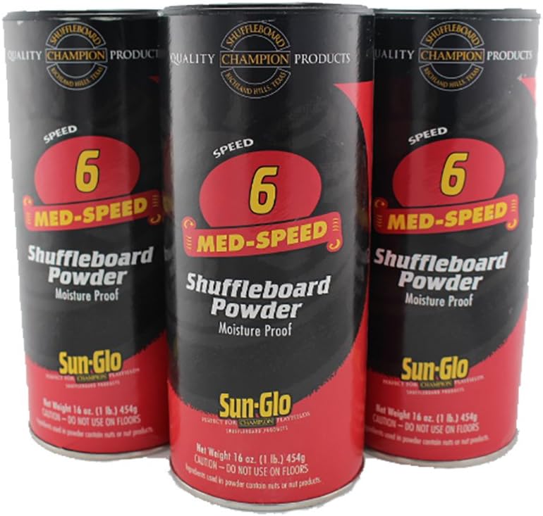 Sun-Glo Shuffleboard Powder Speed #6 - 3 Pack / Cans, Shuffleboard ...