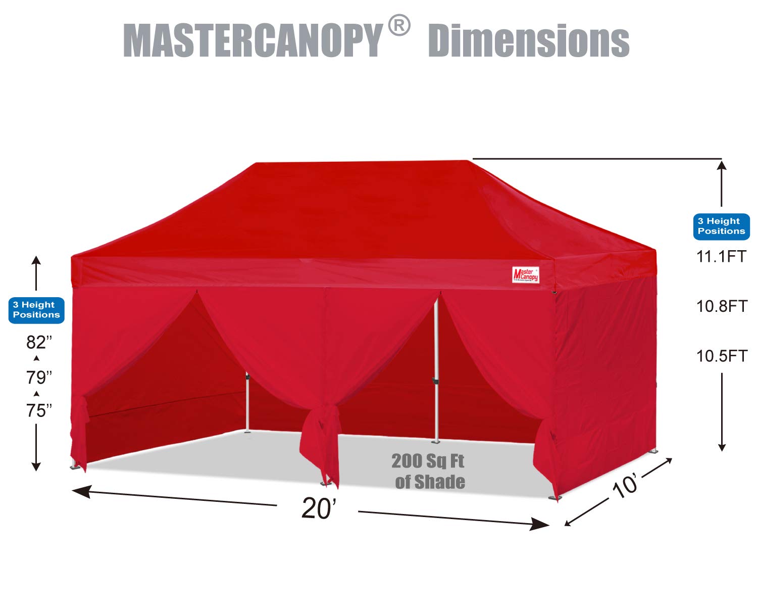 Snapklik.com : MASTERCANOPY Ez Pop-up Canopy Tent 10x20 Commercial Instant Canopies