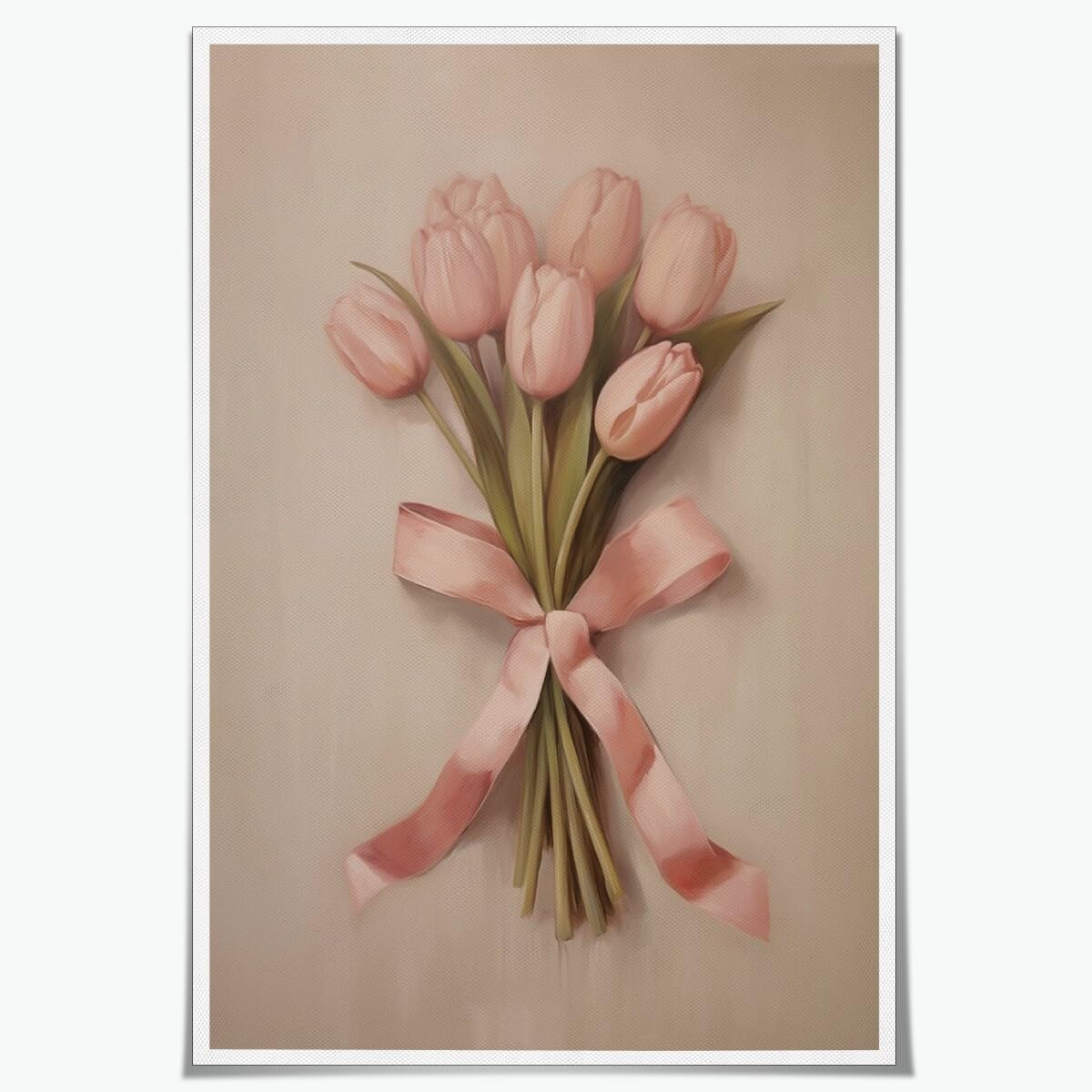 Amazon.com: Tulips Wall Art Pink Bow Print Girly Preppy Room Decor ...