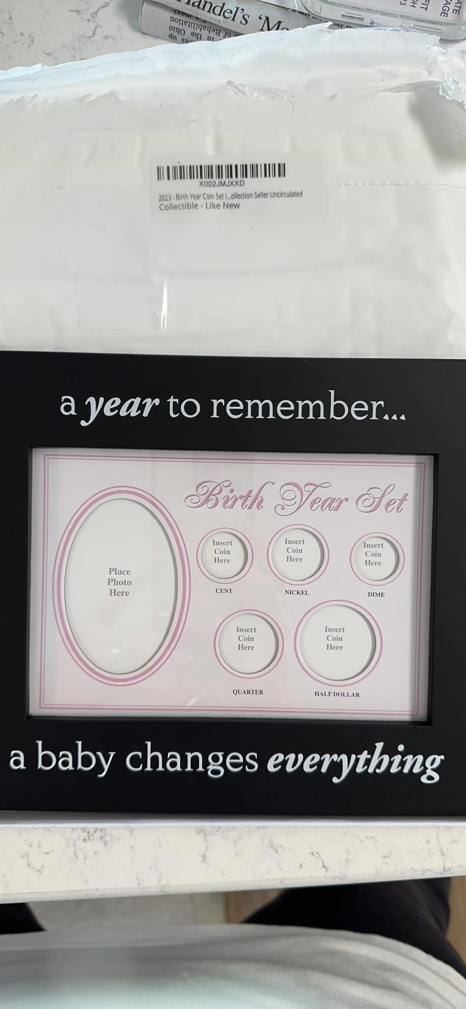 2023 - Birth Year Coin Set in Pink Baby Picture Frame Holder Collection ...