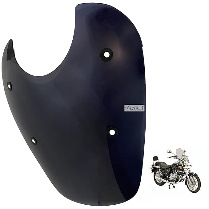 Dhe Best Bike Fiber Glass Front Windshield/Wind Shield Black Compatible ...