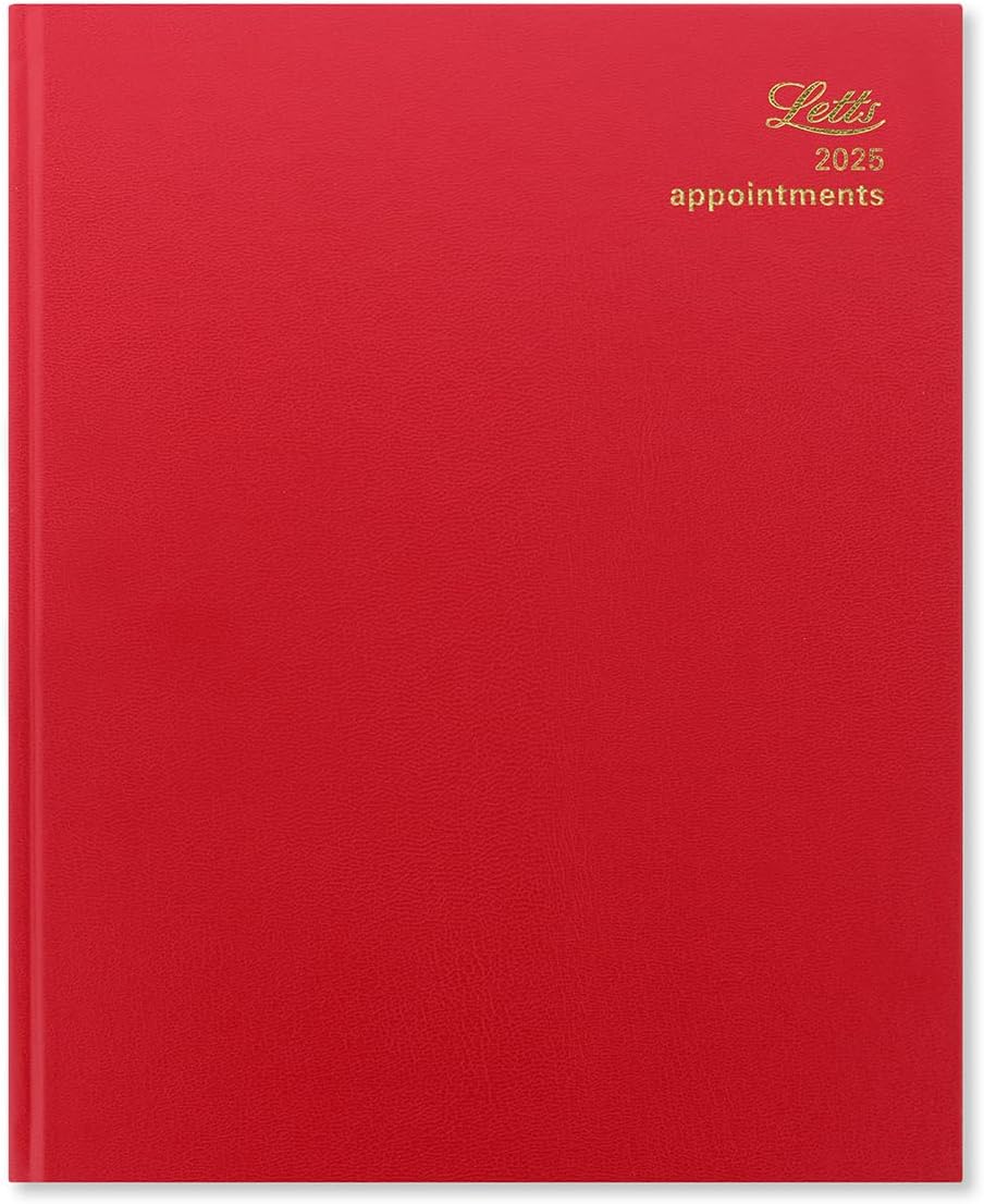 Letts of London Standard Quarto week to view 2025 diary - red : Amazon ...