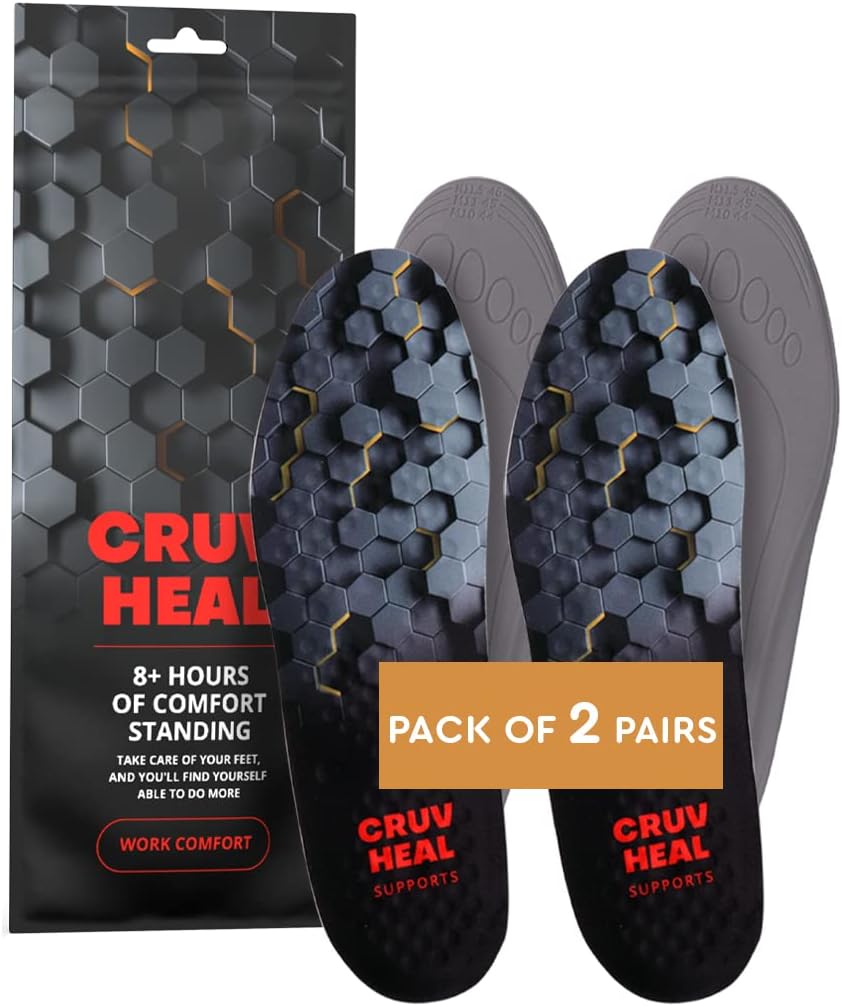 Amazon.com: 2 Packs of Work Comfort Orthotic Insoles - Shoe Inserts for ...