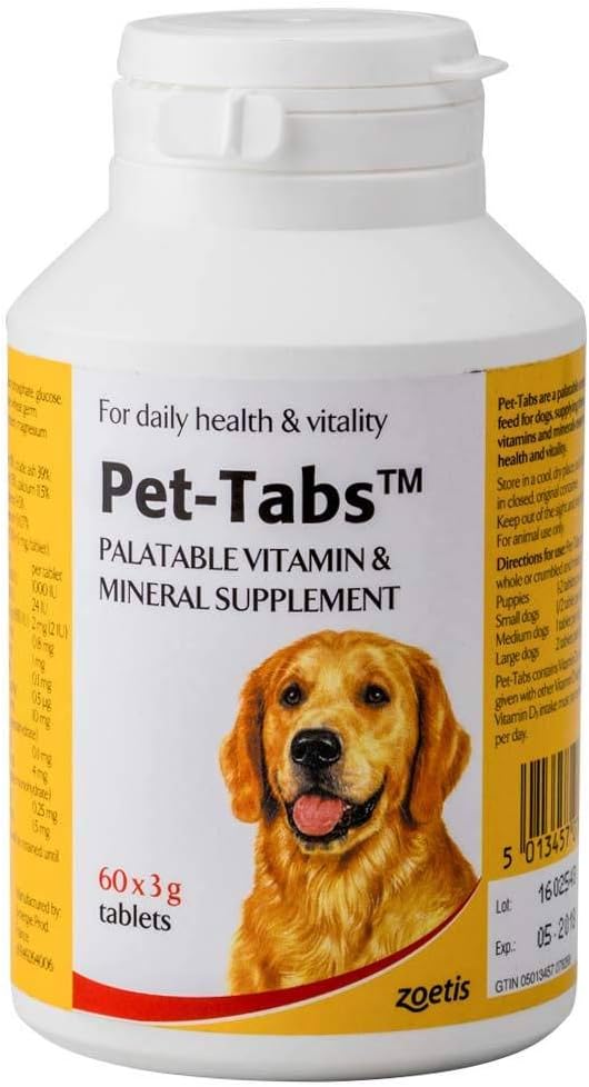 Pet Tabs Multivitamin and Minerals Tablets (Size: 60 Tablet Pot ...