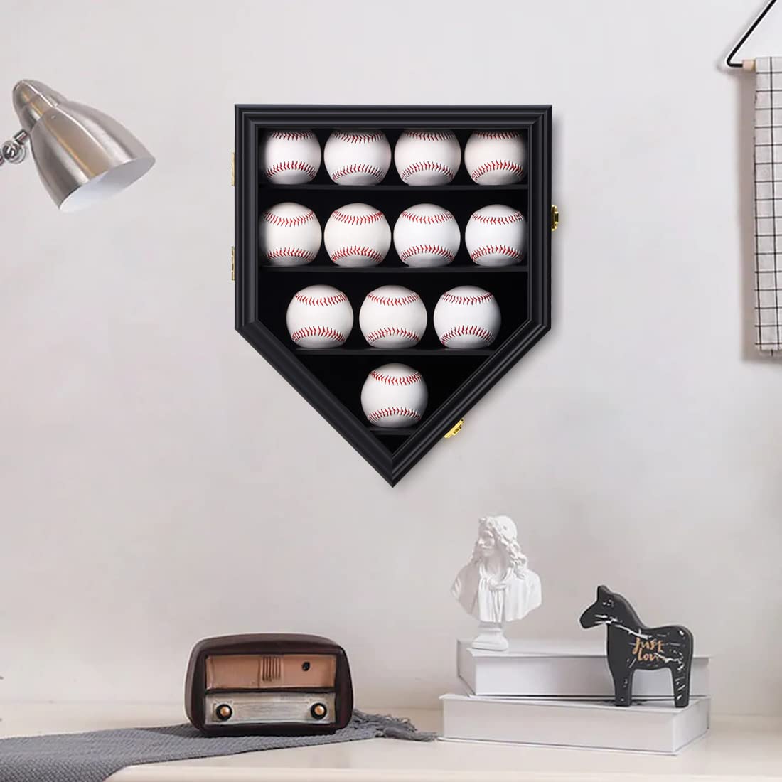 BYOSII Baseball Display Case 12 Baseball Holders for Balls Display ...