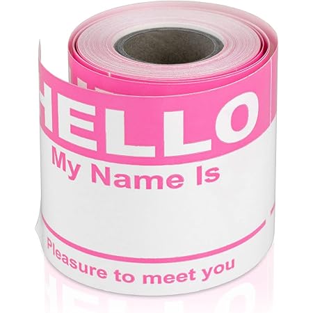 Amazon.com : Hello My Name is Stickers Labels Nametags Visitor Sticker ...