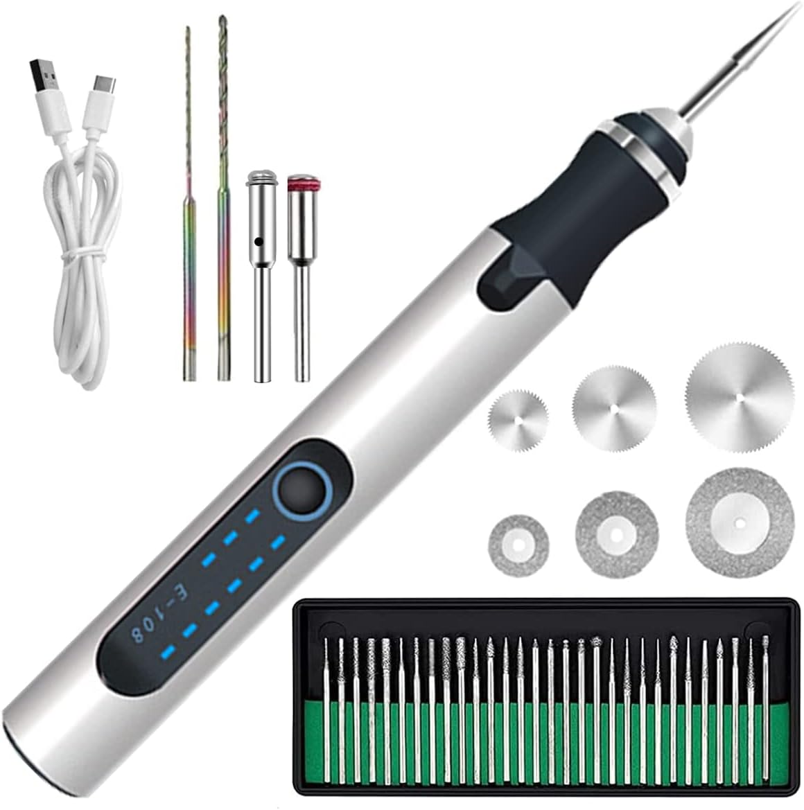 Hands DIY Electric Engraving Pen Cordless Micro Carving Pen with 3 ...