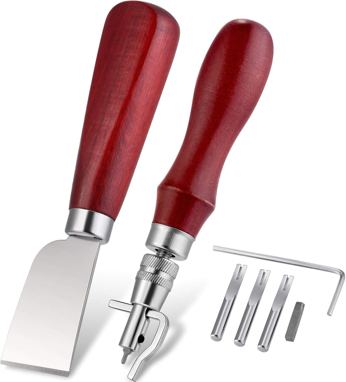 Buy 7 in 1 Leather Groover Tool and Leather Cutting Knife Set ...