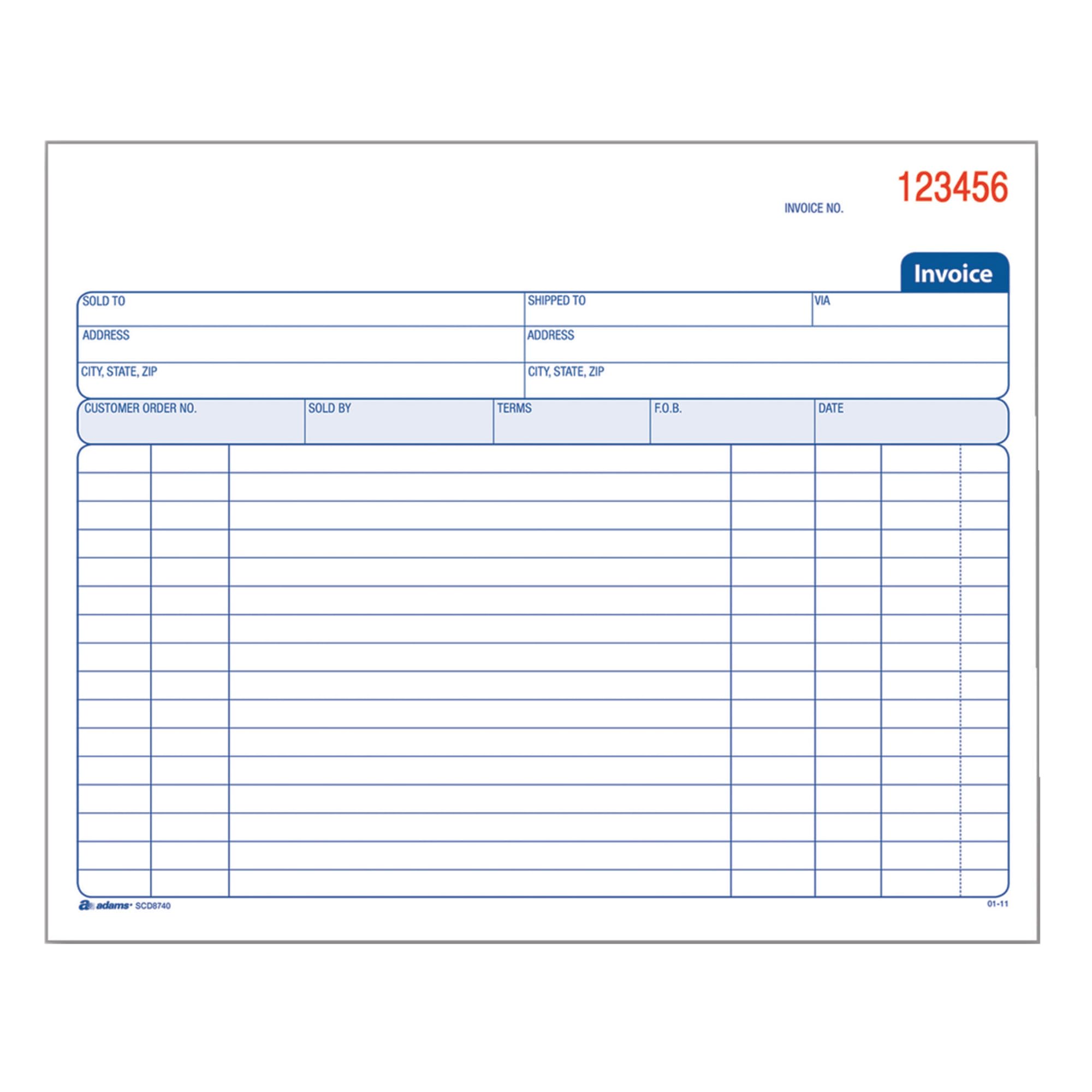 Adams Spiral Invoice Book, 8 1/2 x 7 1/4 Inches, 2-Part, Carbonless ...