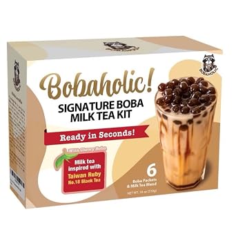 Amazon.com: Bobaholic Instant Boba Tea Kit with Ultra-Chewy Tapioca ...