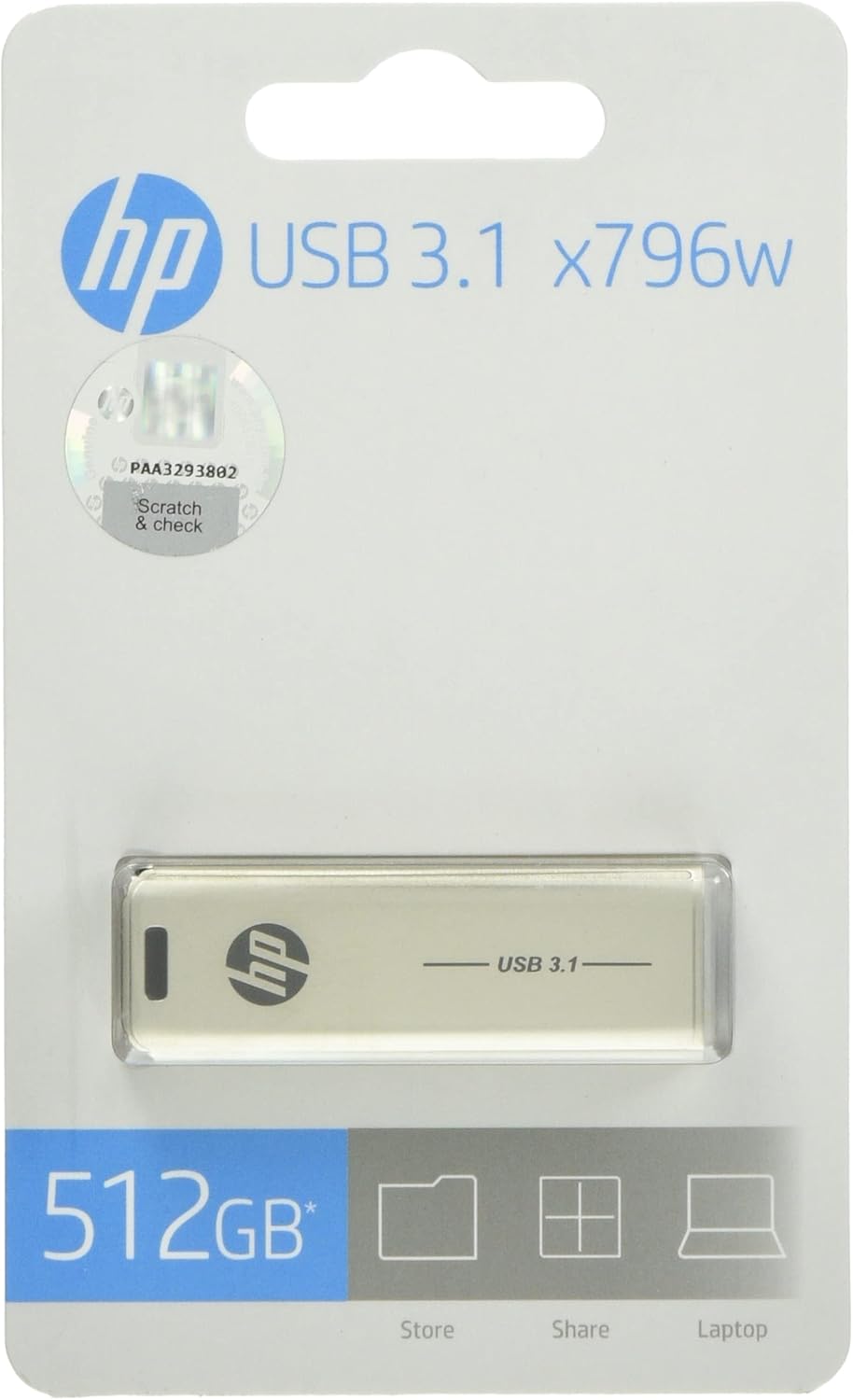 Amazon.com: HP USB 3.1 512GB USB Flash Drive X796 : Electronics