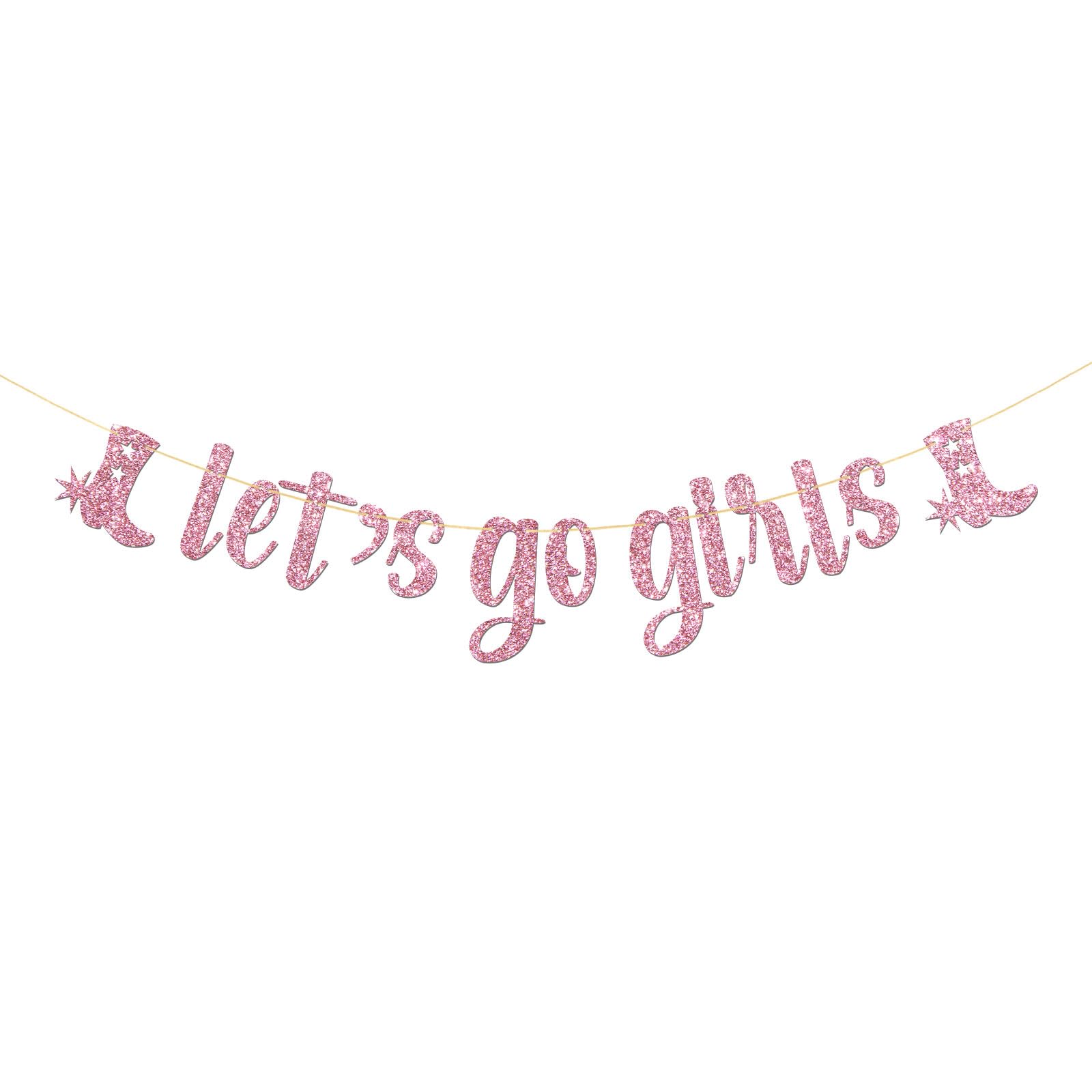 Amazon.com: RoadSea Let's Go Girls Banner - Cowgirl Birthday Party ...
