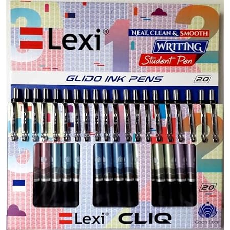 LEXI Ball Pen Cliq (Pack of 20), Blue, Black : Amazon.in: Office Products