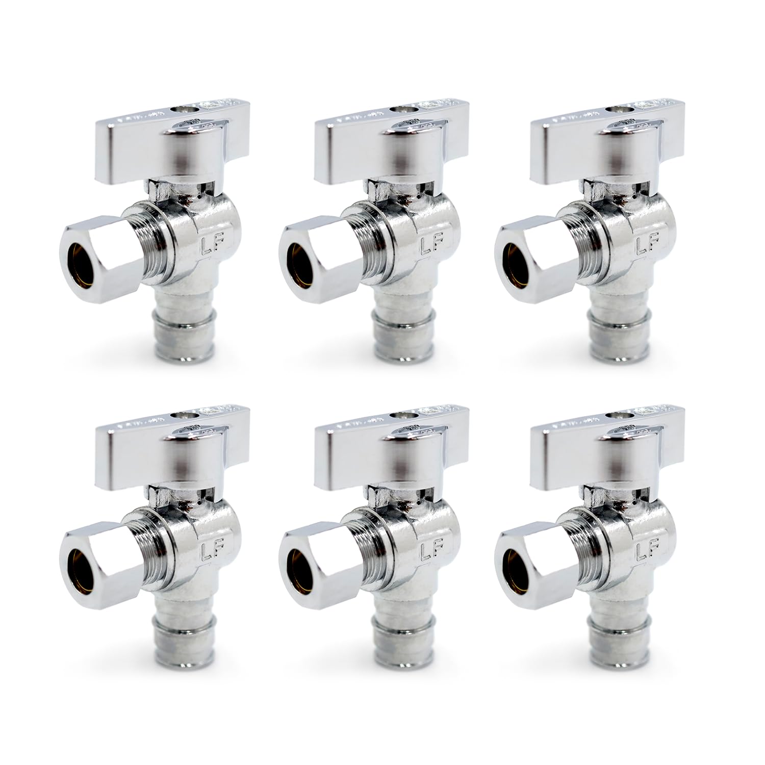Lead-Free Brass, Quarter-Turn, Angle Supply Stop Valves, 1/2" PEX A ...