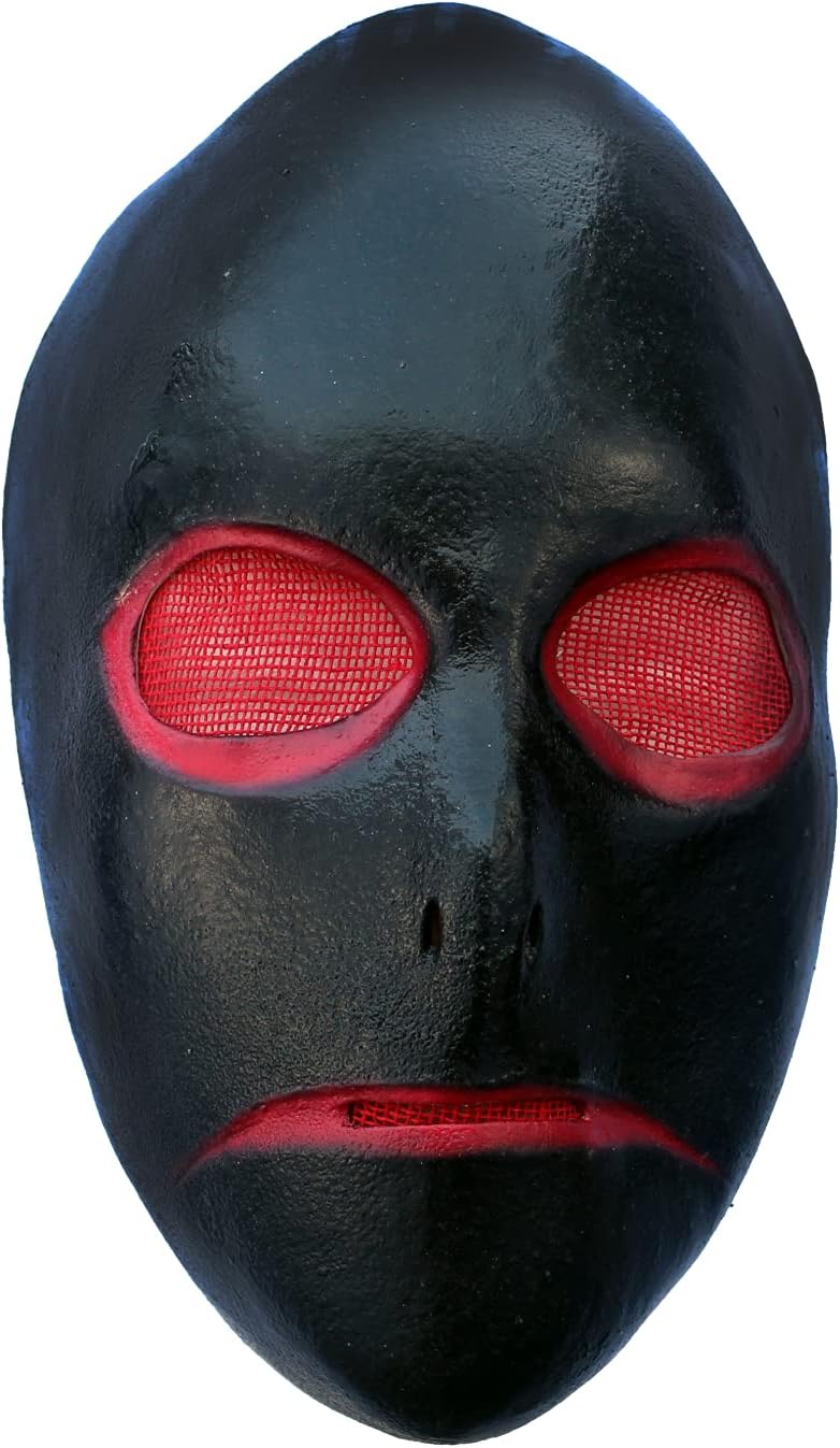 Amazon.com: Ghoulish Productions Hoodie Latex Mask, Creepy Black Mask ...