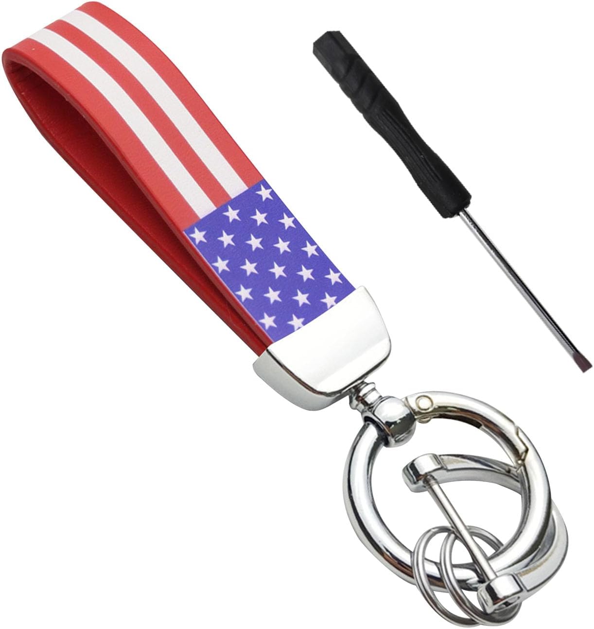 Amazon.com: Augeny American USA Flag Car Keychain, 360 Degree Rotatable ...