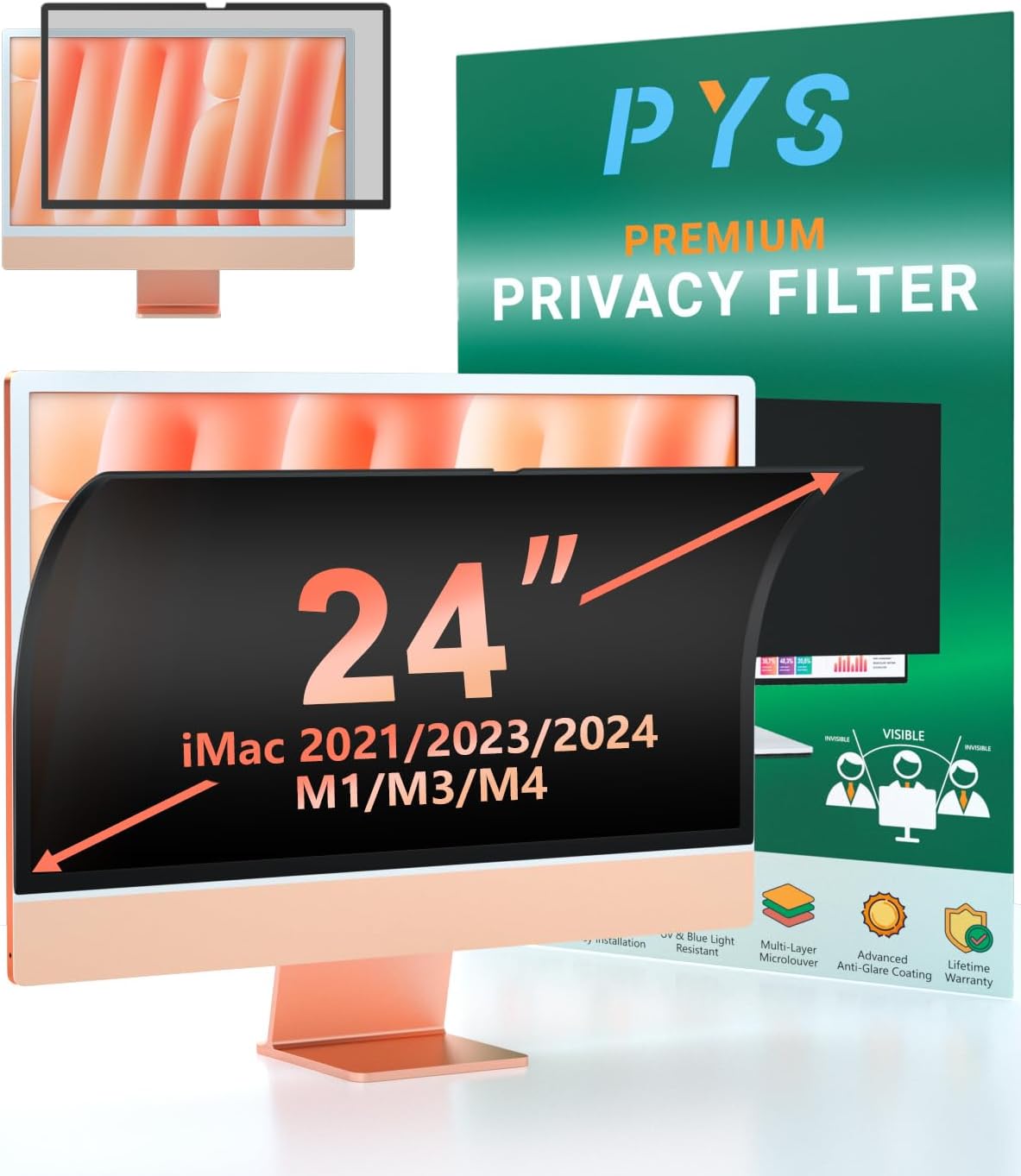 Amazon.com: ZOEGAA Removable 24 inch iMac Privacy Screen Filter (2021 ...