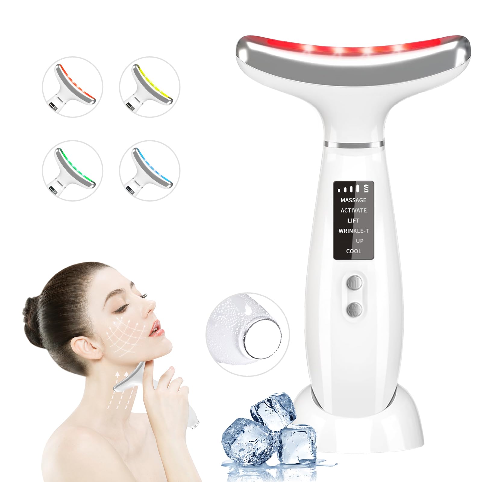 Amazon.com: Red Light Therapy for Face and Neck, 4 Color LED Facial ...