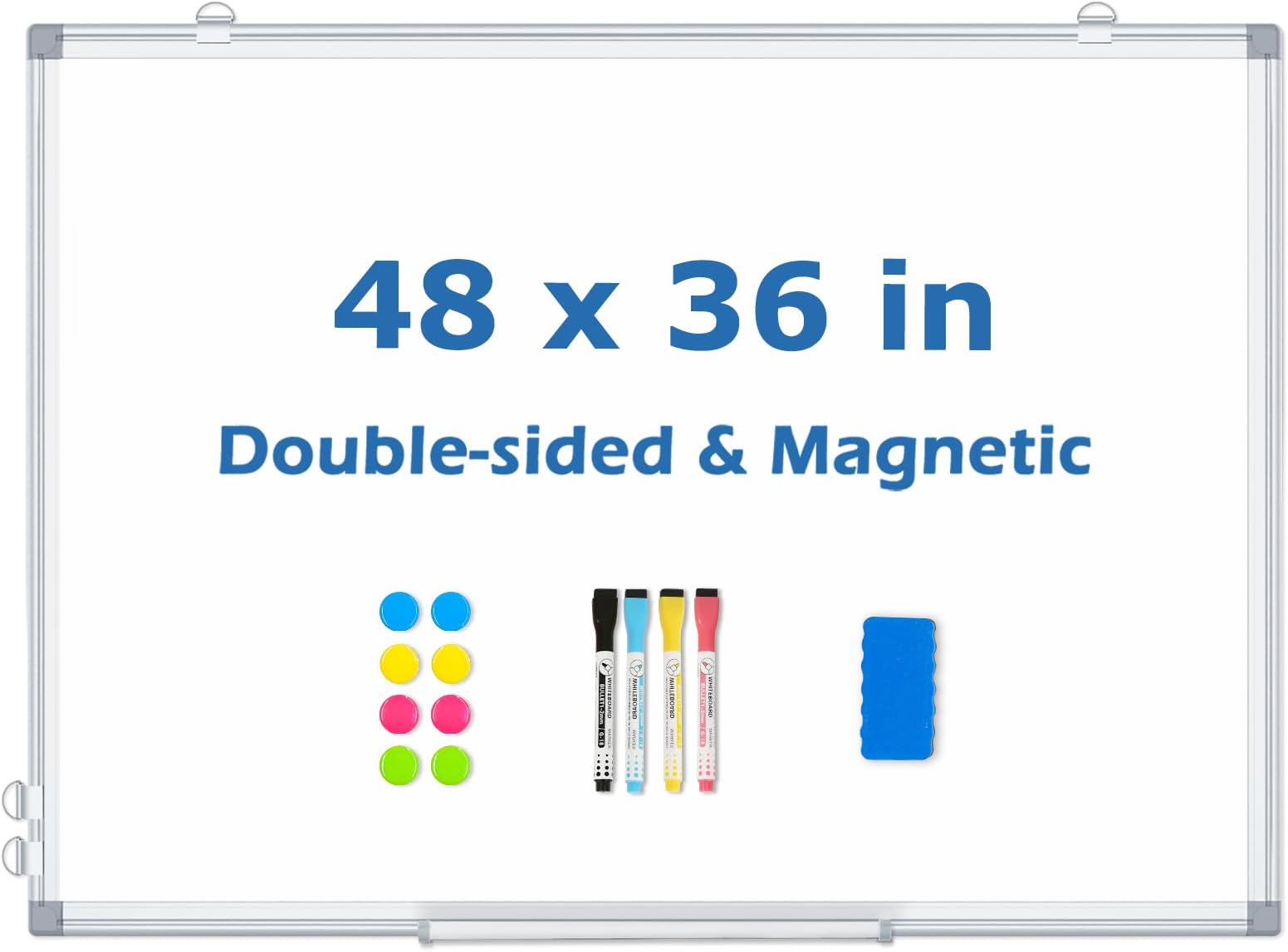 Amazon.com : DOLLAR BOSS White Board Magnetic Dry Erase Board, 48 x 36 Inch Double-Sided Large ...