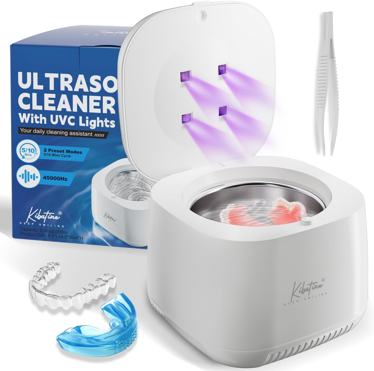 Amazon.com : Ultrasonic Retainer Cleaner Machine With UV Light 45KHz ...