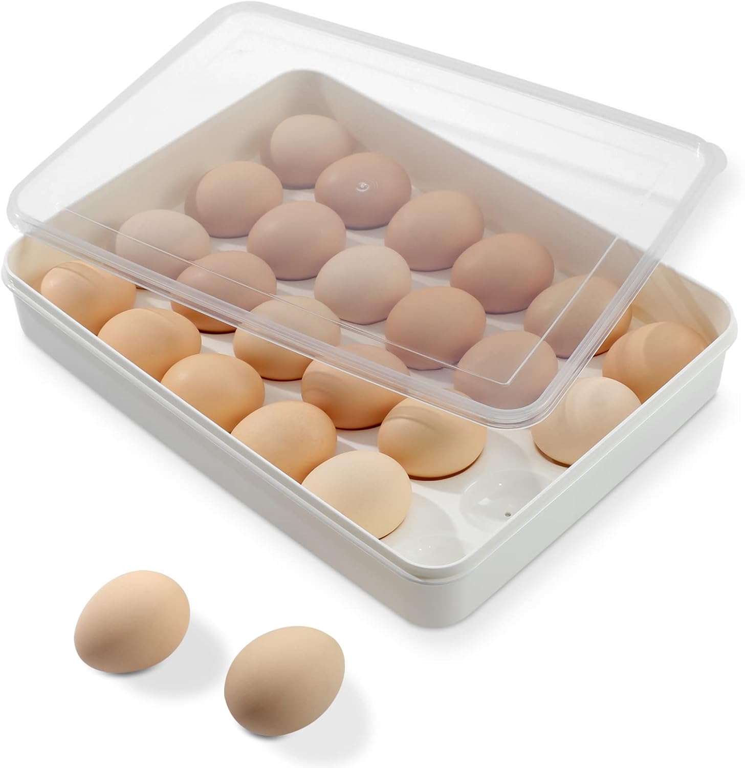 Amazon.com: Elieke Egg Holder for Refrigerator, 24 Eggs Plastic Egg ...