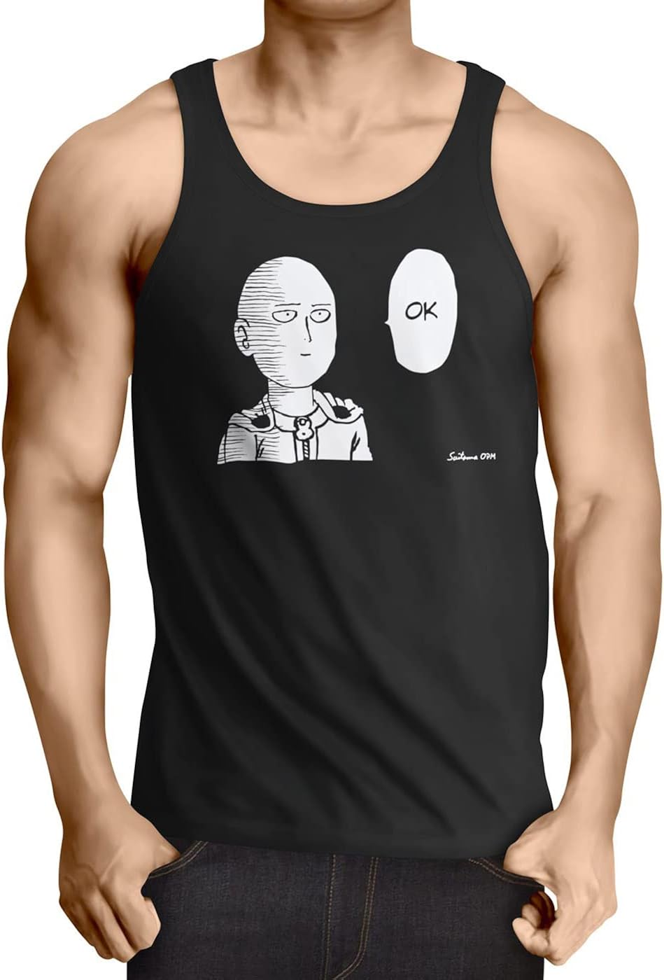 CottonCloud Saitama OK Manga Herren Tank Top One Punch OPM : Amazon.de ...