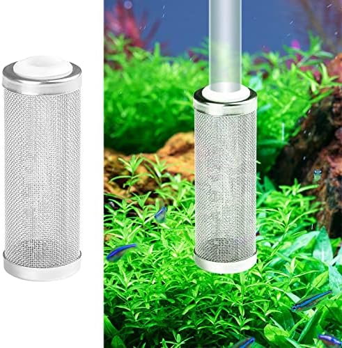 SHULLIN 2 Pcs 12mm Shrimp Filter Guard Stainless Steel Aquarium Filter ...