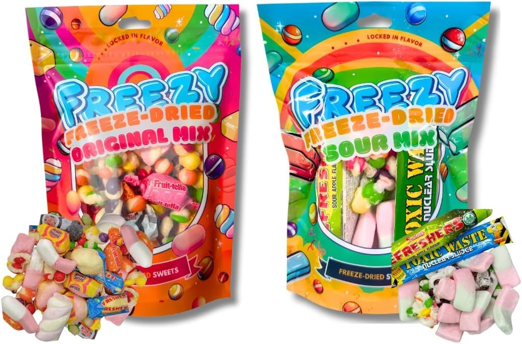 Freezy Freeze Dried Candy Bundle, Pack of 2 (Original Mix + Sour Mix ...