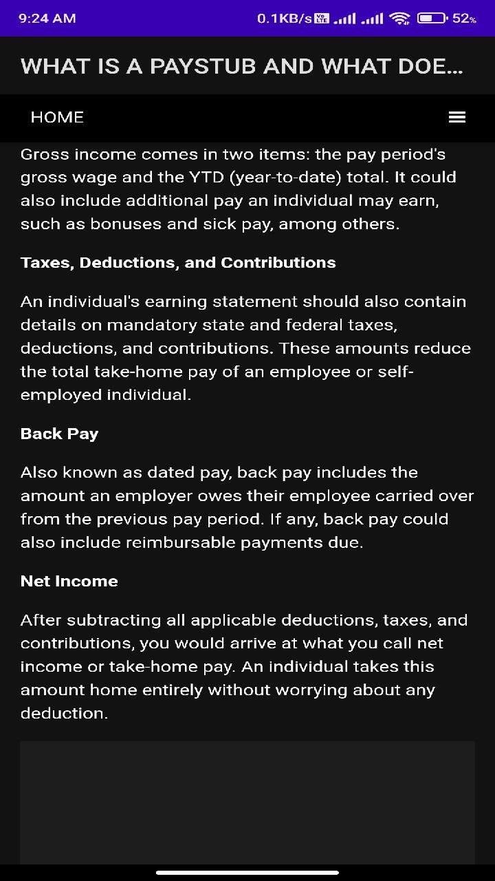 WHAT IS A PAYSTUB AND WHAT DOES A PAYSTUB LOOK LIKE?:Amazon.ca:Appstore for Android