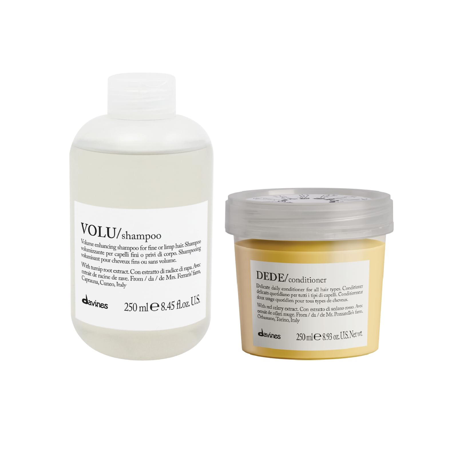 Amazon.com: Davines VOLU Shampoo & DEDE Conditioner, Volume Shampoo For ...