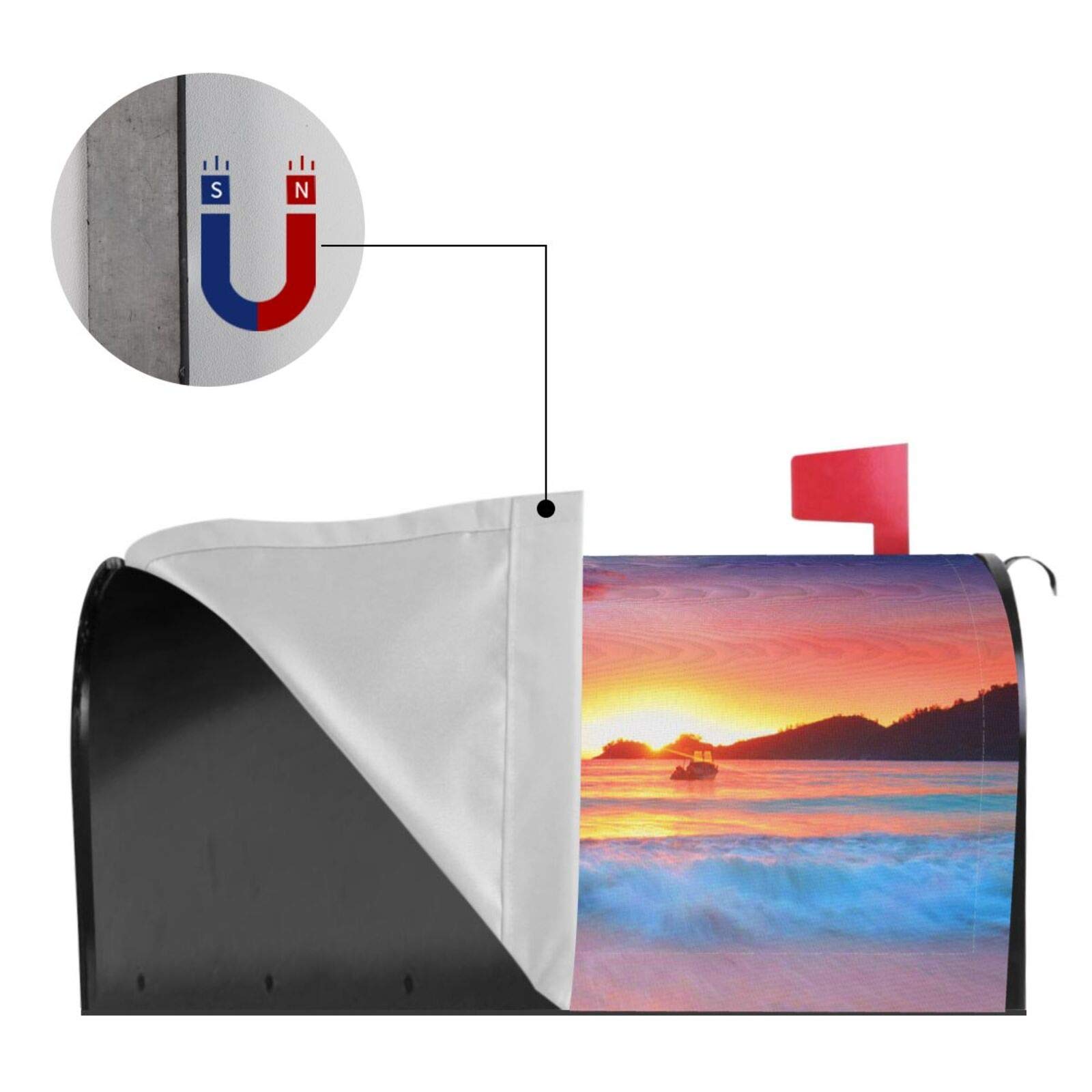 Magnetic Mailbox Wrap Dujiea Sunrise Tropical Palm Tree Mailbox Wrap ...