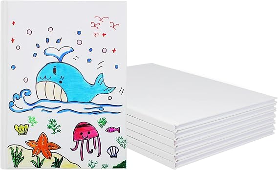 Amazon.com: zmybcpack 6 Pack White Hardcover Blank Book 7x10 inch ...