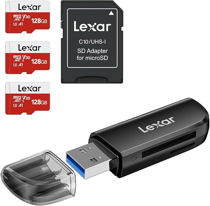 Amazon.com: Lexar E-Series 128GB Micro SD Card 3 Pack and Lexar Dual ...