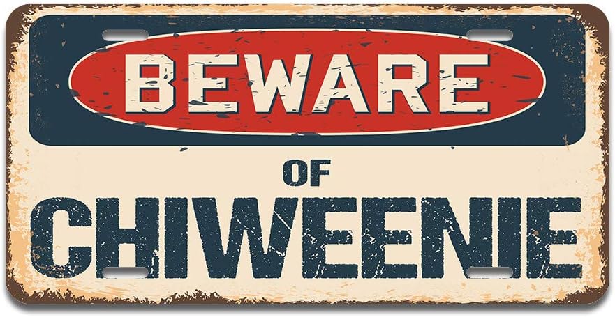 Amazon.com: SignMission Beware of Chiweenie Aluminum License Plate ...