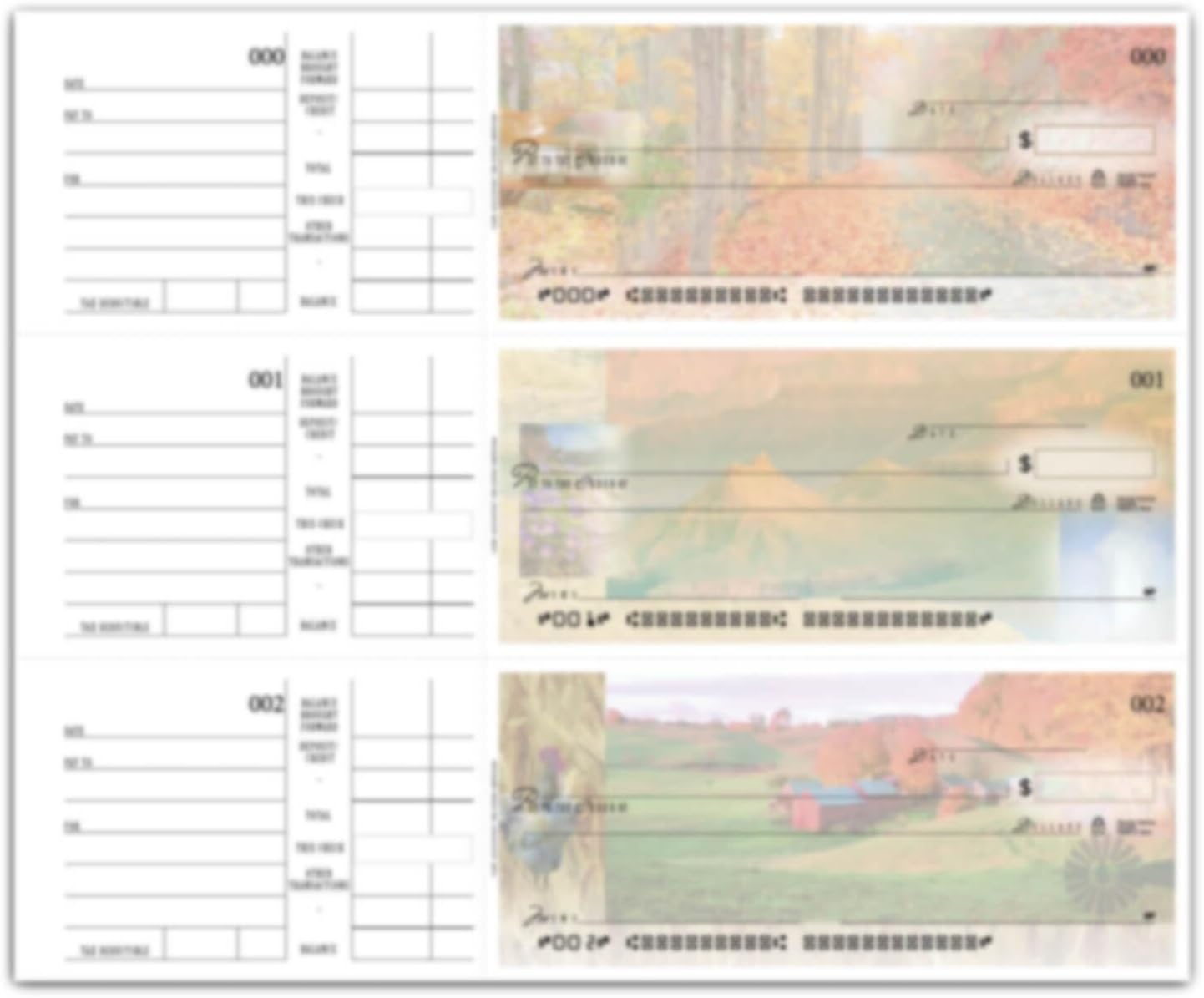 Amazon.com : ABC Compact Size Checks, 3-On-A-Page with Side-Tear ...