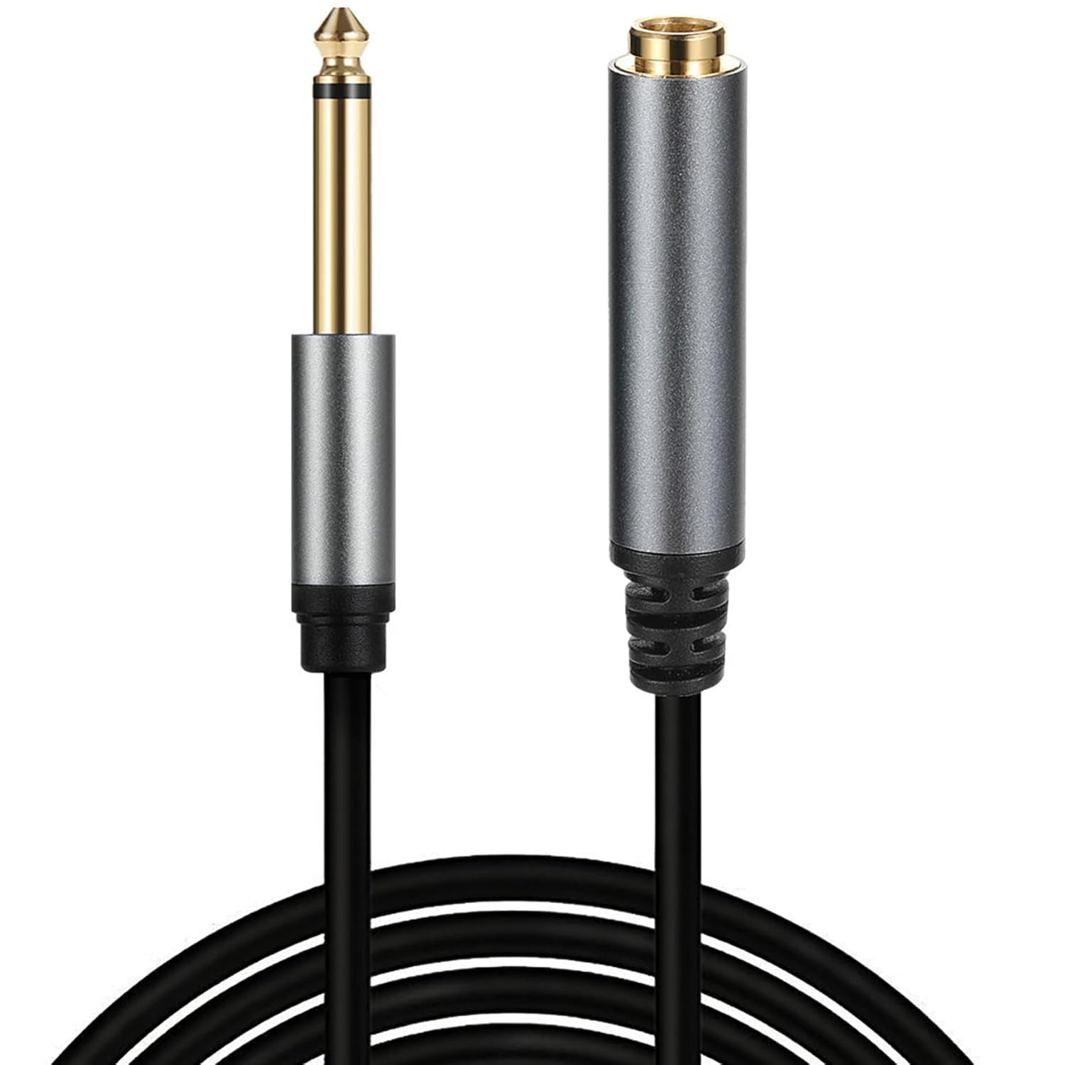 tunghey 1/4" Mono Male to Female Audio Extension Cable 6.35mm TS Guitar ...