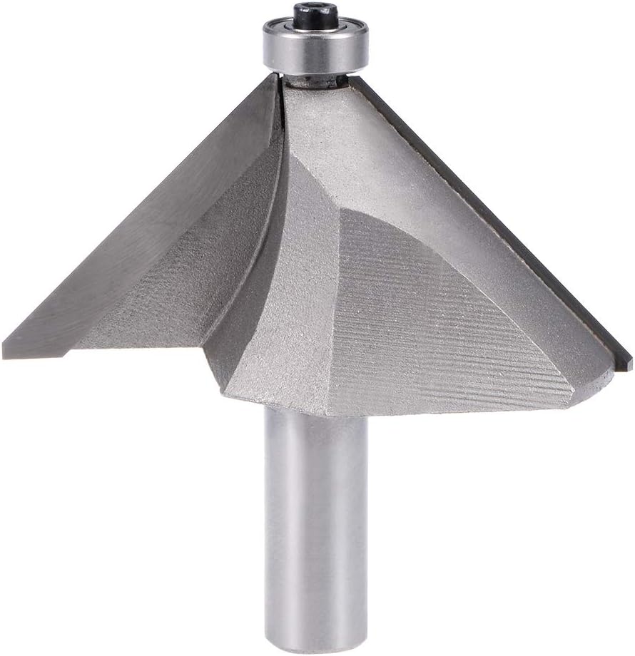 uxcell Chamfer Router Bit 45 Degree 1/2" Shank 1-3/7" Cutting Height ...