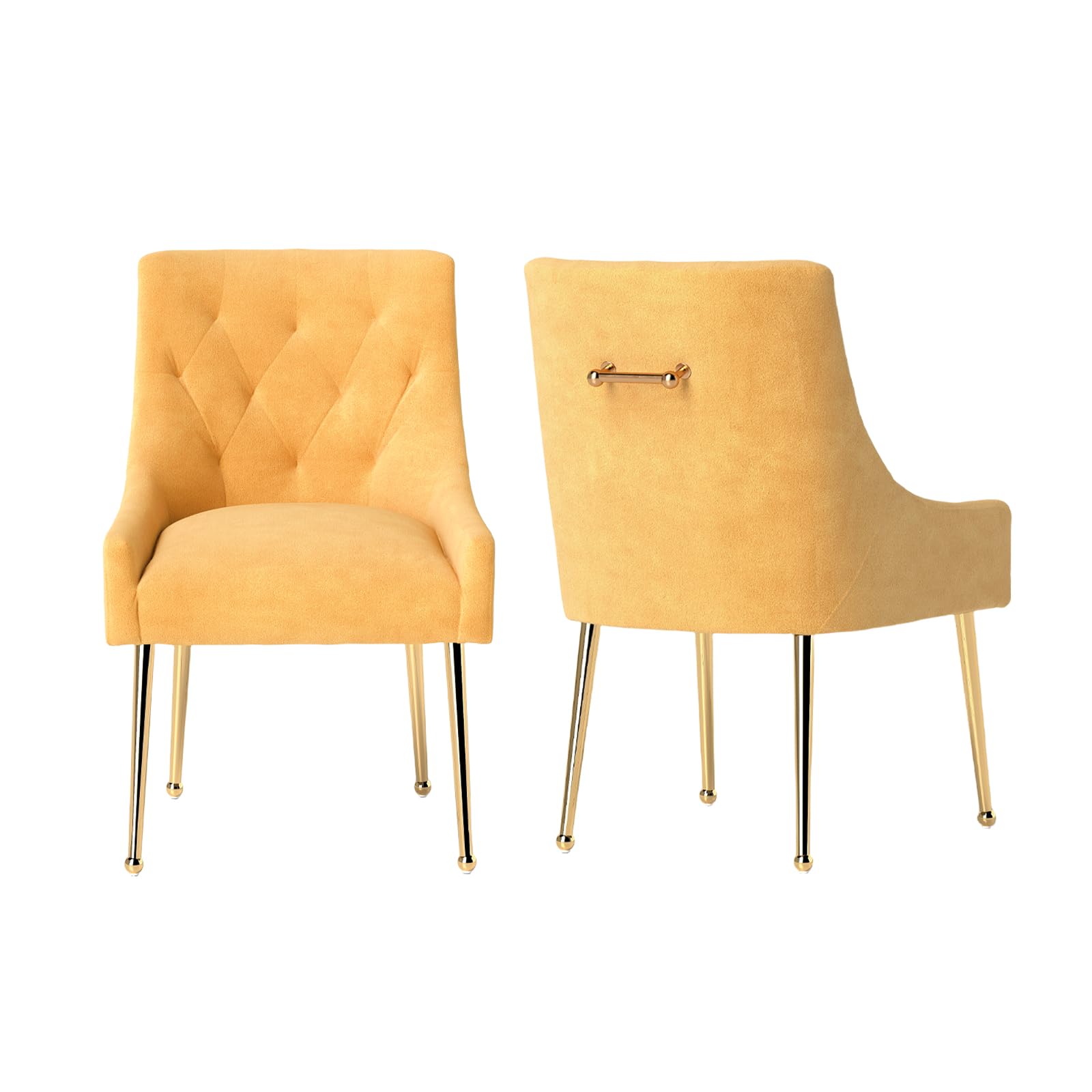 Amazon.com - Dining Chairs Velvet Set of 2, Gold Leg Side Chair Vanity ...